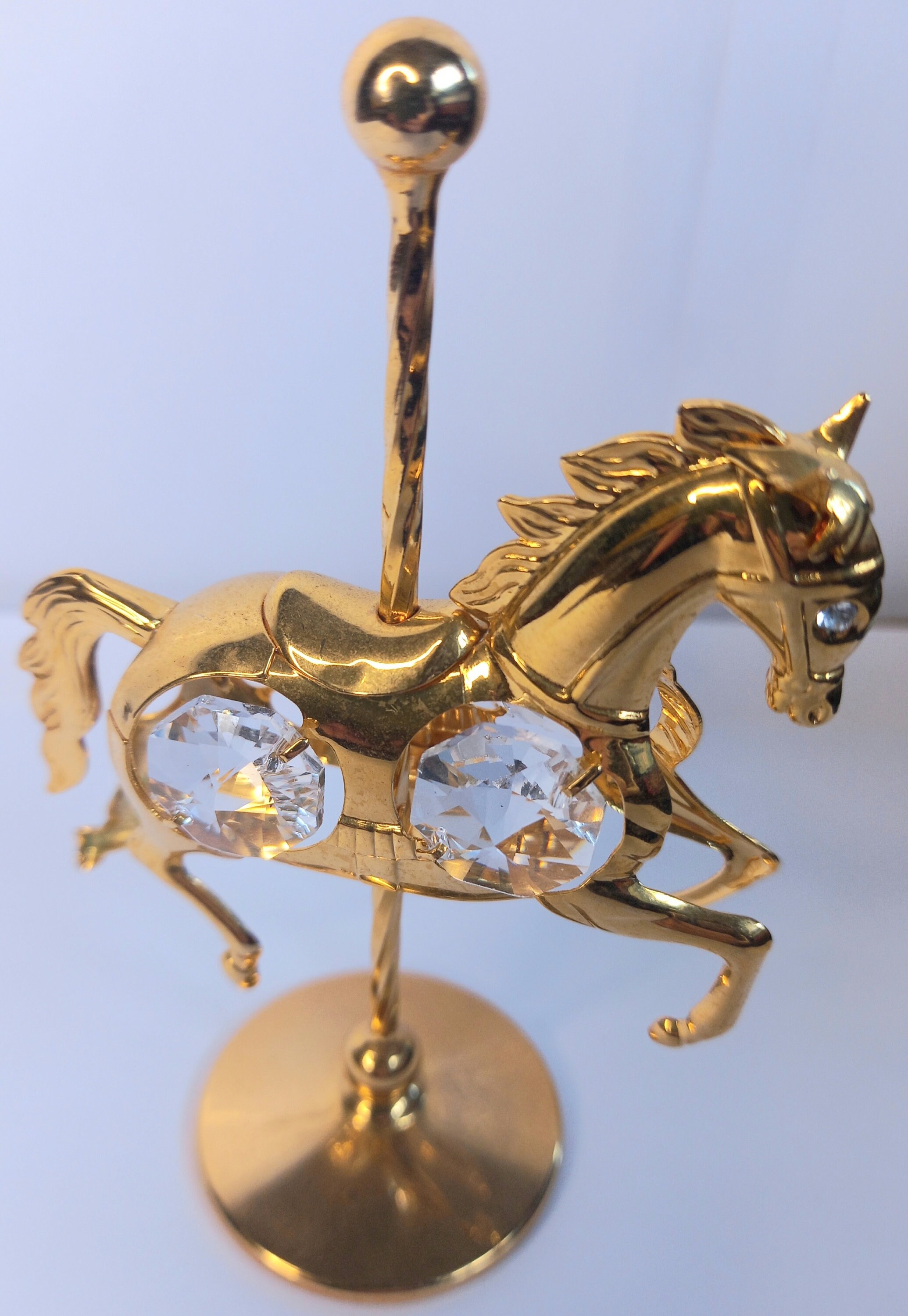 Swarovski Carousel Horse - Vintage Crystal Temptations 24k Gold Plated ...