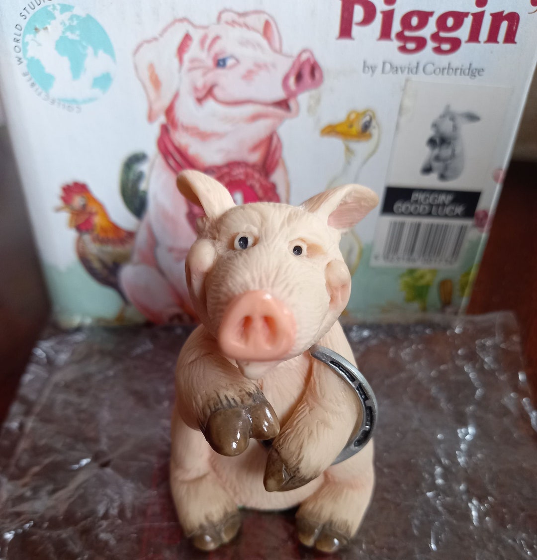 Piggin Good Luck Figurine - David Corbridge Pig Ornament - Rare 1993 ...