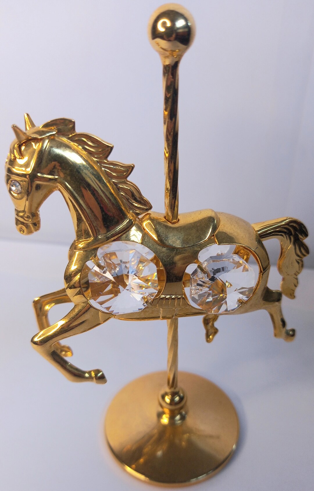 Swarovski Carousel Horse - Vintage Crystal Temptations 24k Gold Plated ...