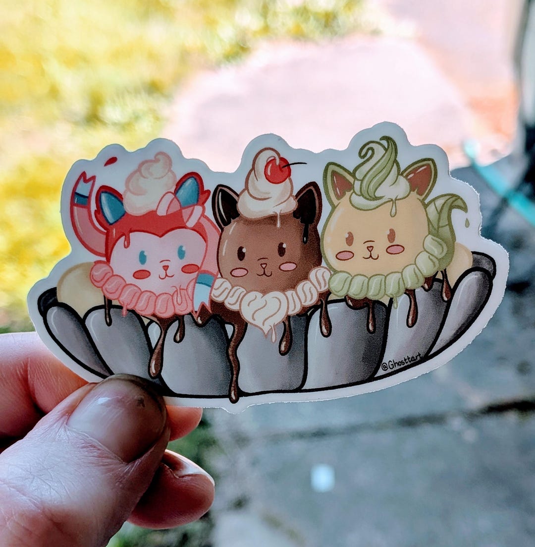 Eevee Ice Cream Sticker - Pokemon Inspired - Etsy