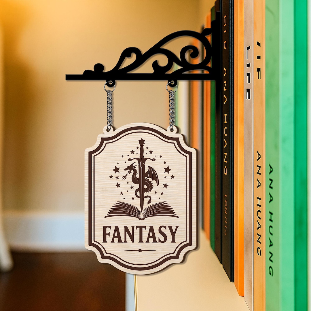 Personalized Fantasy Book Tavern Sign, Custom Library Divider, Booktok ...