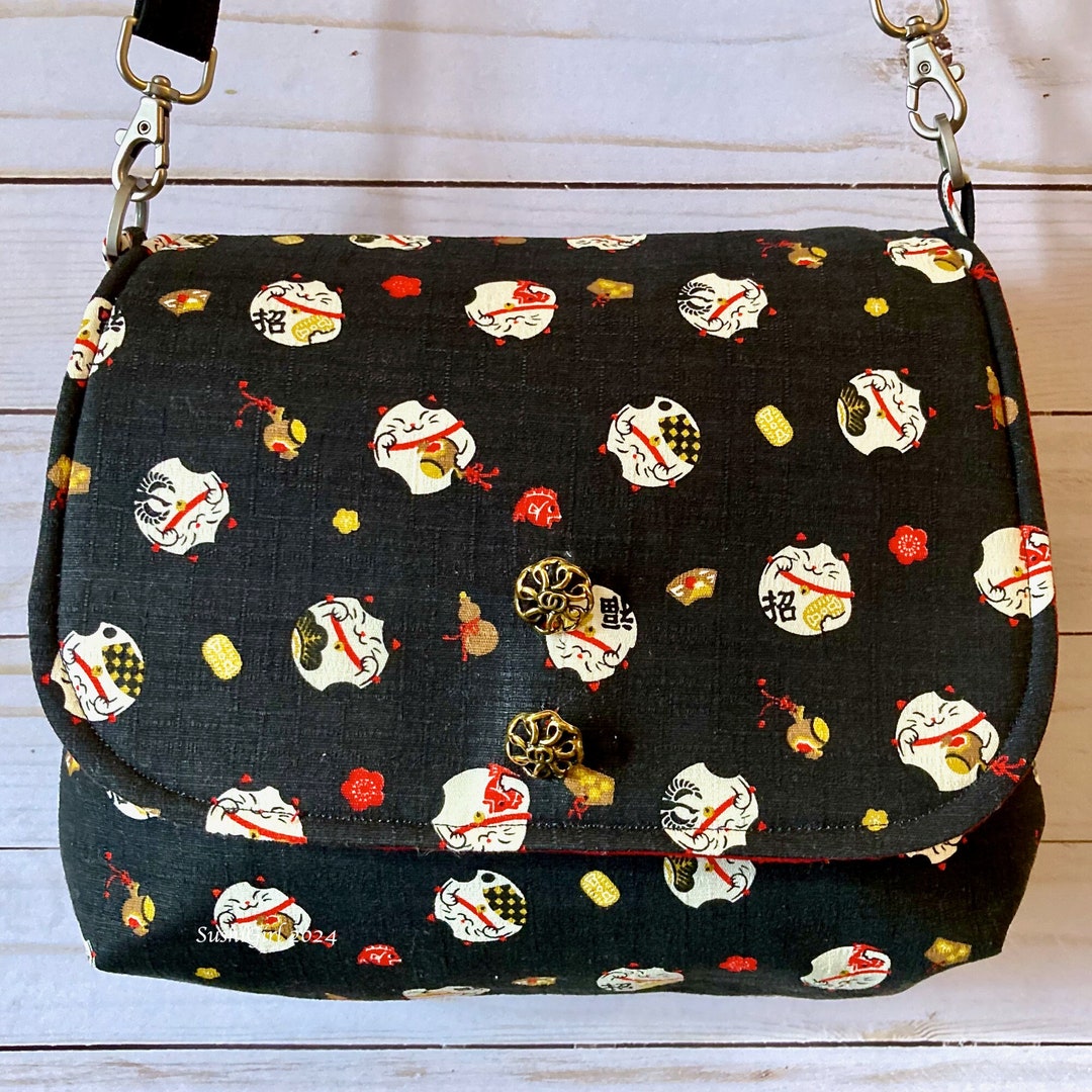 Round Lucky Cats Purse - Medium Messenger Style - Etsy