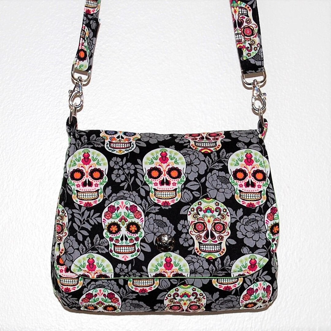 Sugar Skulls Mini Messenger Purse - Etsy