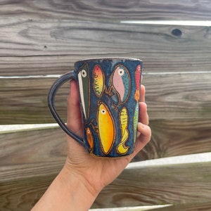 Fishing Lure Mug - Made to Order - Handmade - Hand Painted - Wheel ...