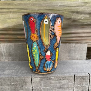 Fishing Lure Mug - Made to Order - Handmade - Hand Painted - Wheel ...