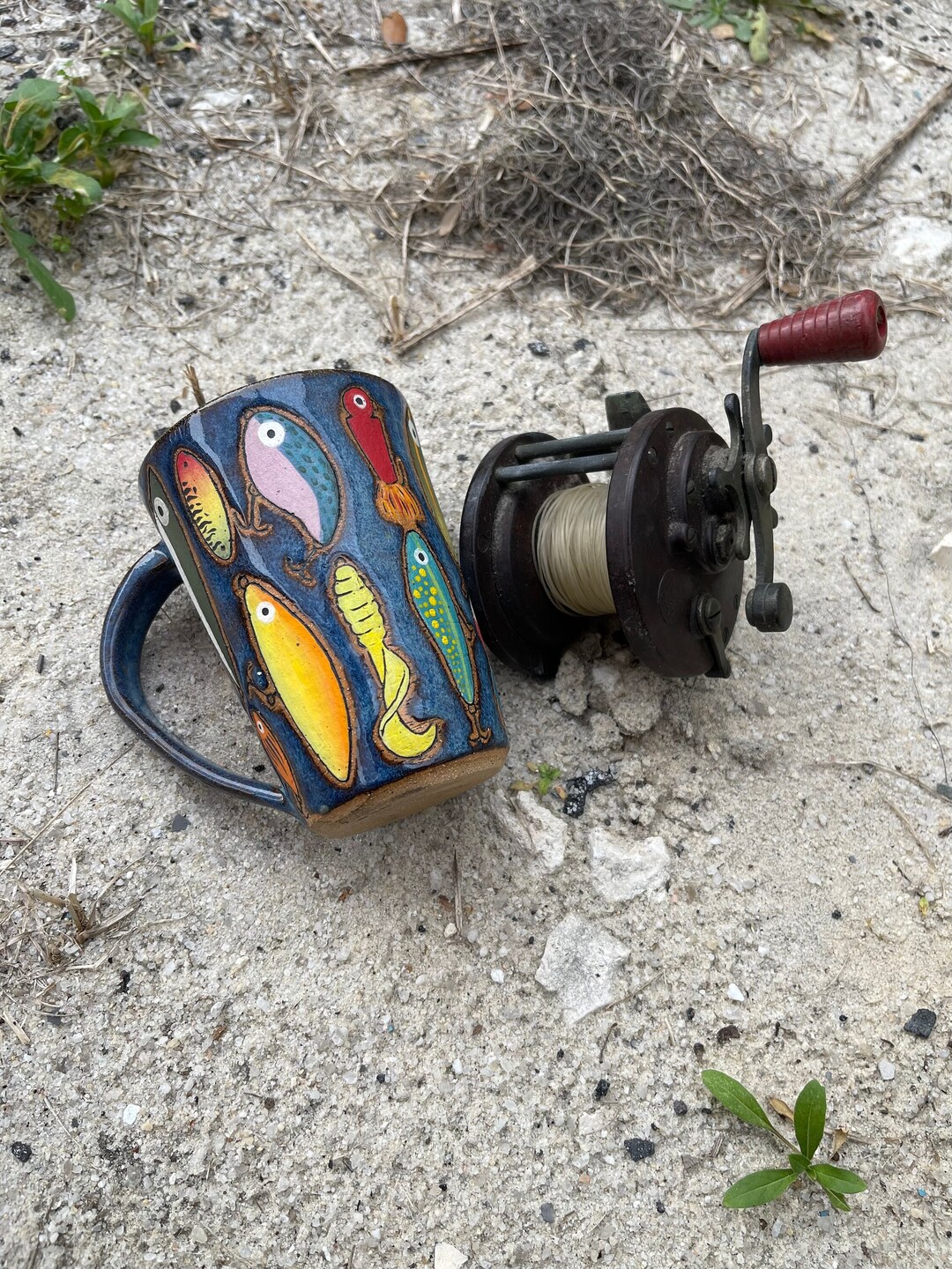 Fishing Lure Mug - Made to Order - Handmade - Hand Painted - Wheel ...