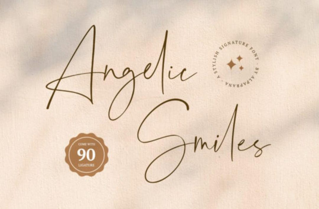 Angelic Smiles Font, Modern Font, Calligraphy Font, Handwritten Font ...