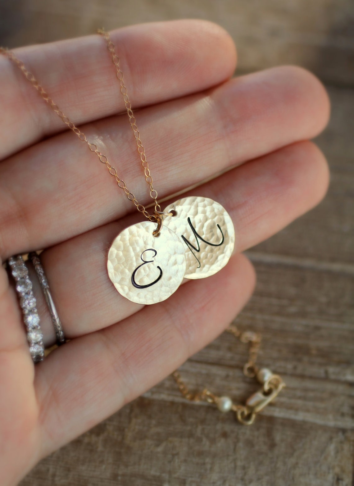 Gold Initial Necklace, Personalized Christmas Gift, Custom Letters, Two ...