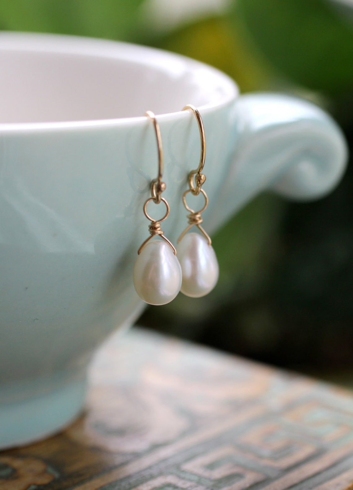 Freshwater Pearl Earrings Gold Pearl Earrings Dainty | Etsy