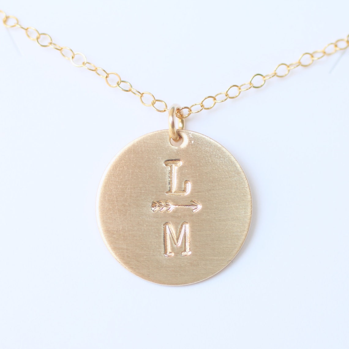 Gold Initial Necklace Two Initials Valentines Gift MOM | Etsy