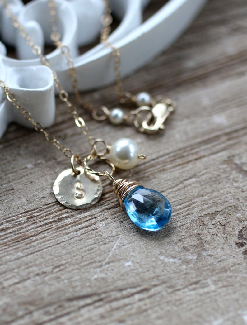 December Birthstone Necklace Blue Topaz Necklace December - Etsy