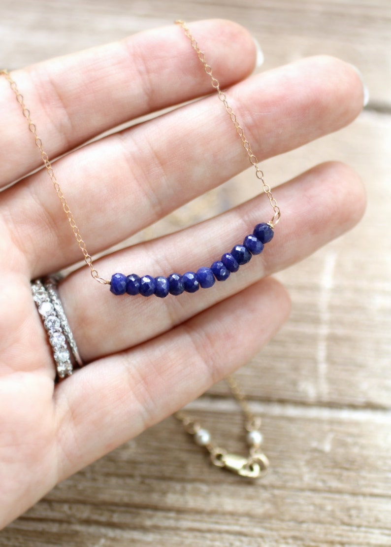 Birthstone Row Necklace Beaded Row Gemstone Row GOLD MOM | Etsy