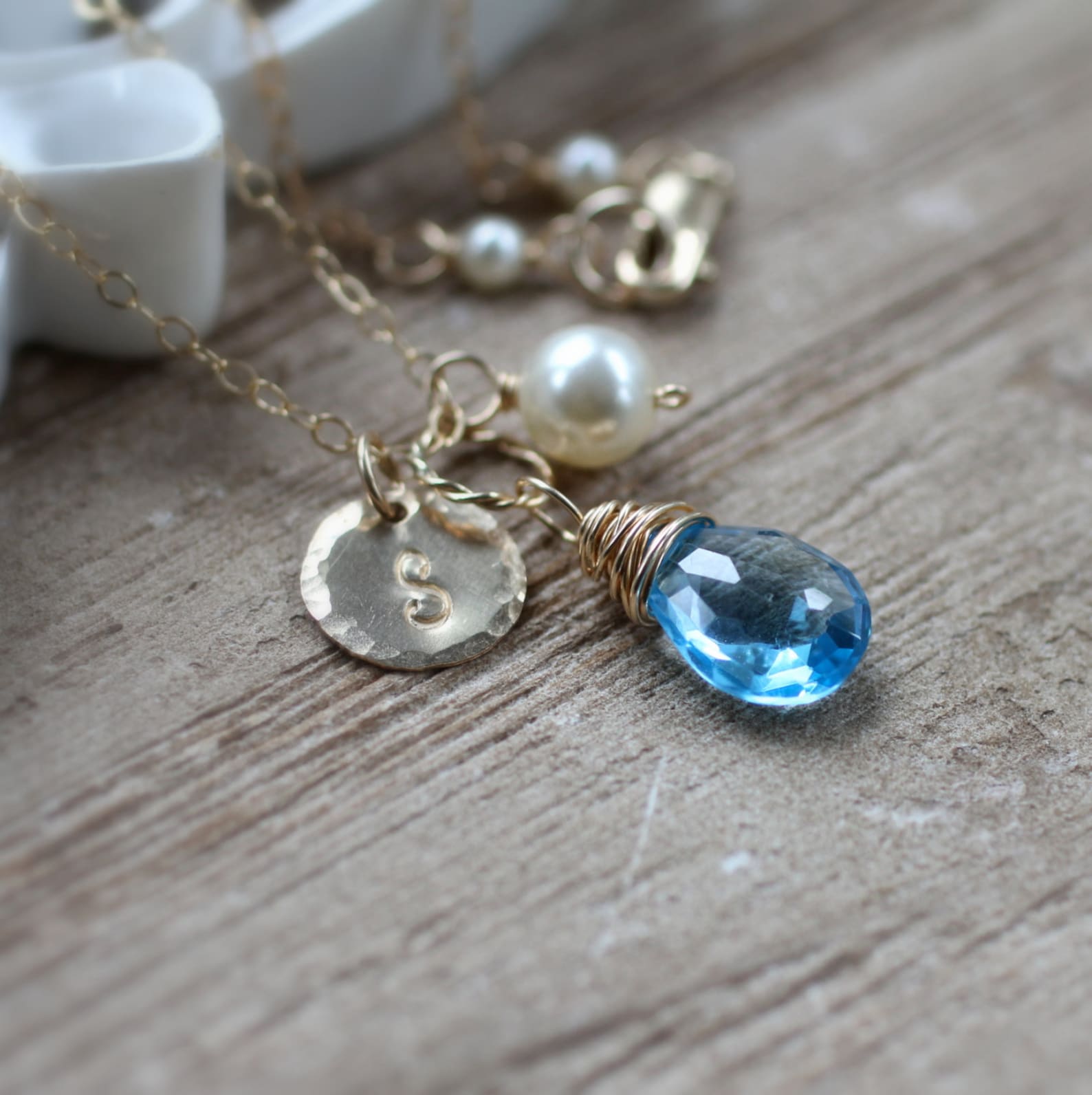 December Birthstone Necklace Blue Topaz Necklace December - Etsy