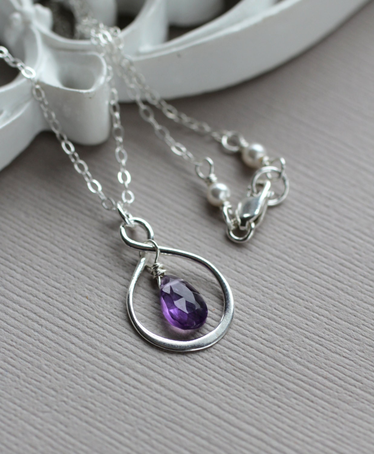 Amethyst Necklace, Infinity Necklace, Amethyst Birthstone Necklace ...