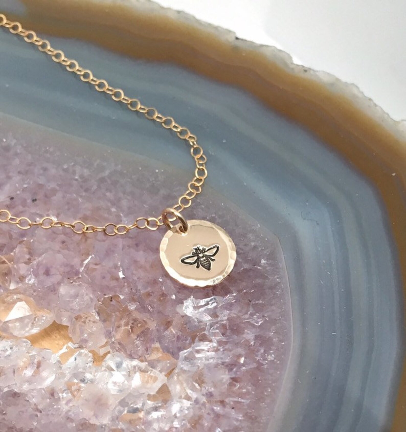 Bee Necklace Honey Bee Necklace Gold Bee Charm Tiny Bee | Etsy