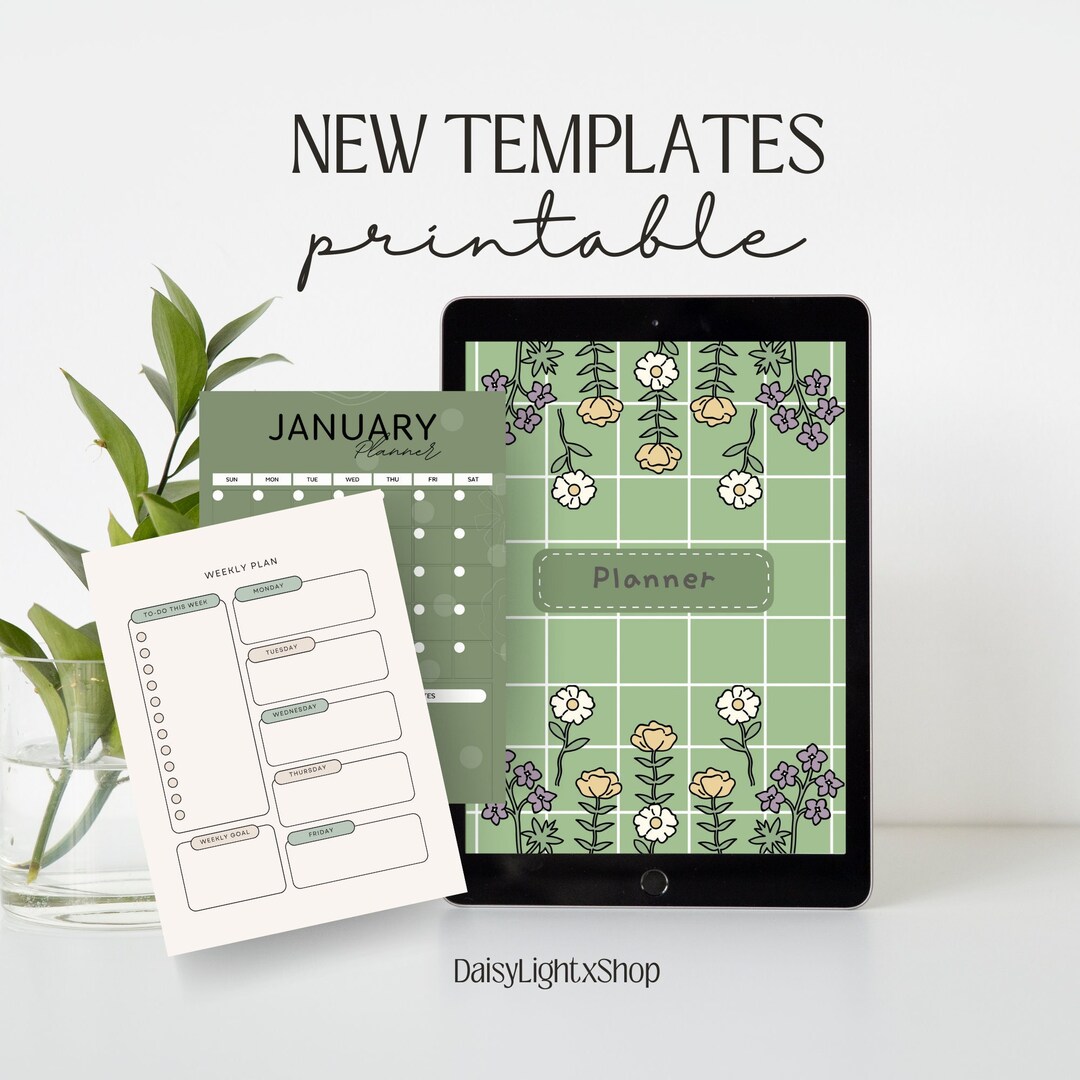 Green Cute Notebook Planner - Etsy