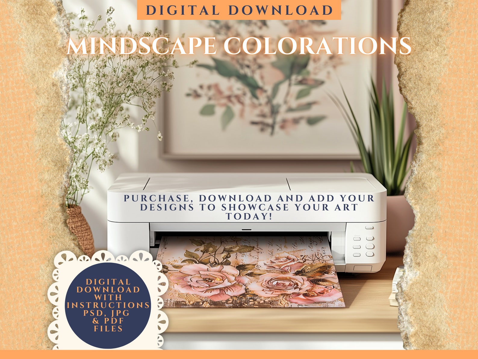 Photoshop Printer Mockup | Home Printer Mockup | Printer Printing Paper ...