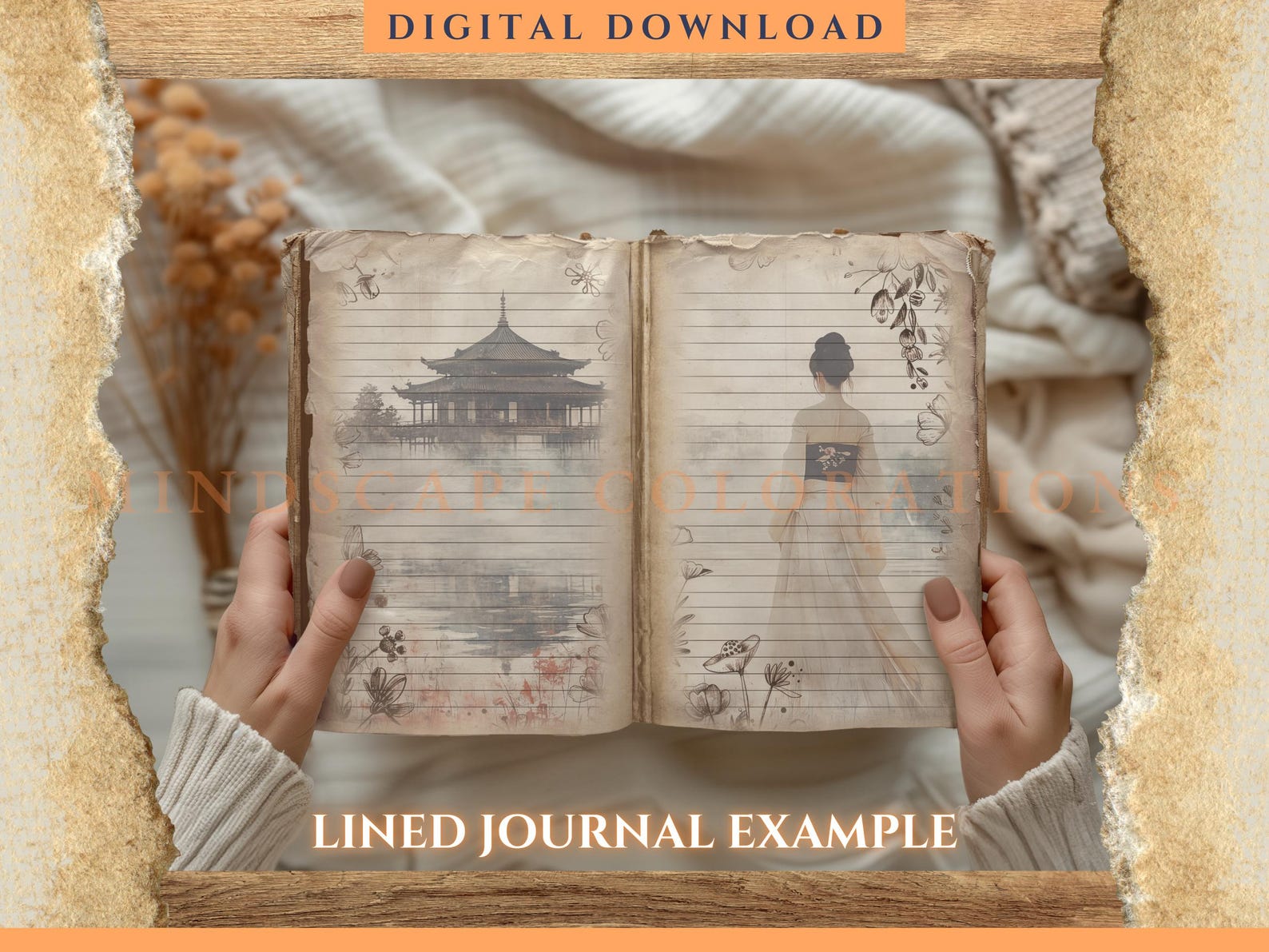Asian Elegance Junk Journal Pages | Japanese Art | Elegant Women | Junk ...
