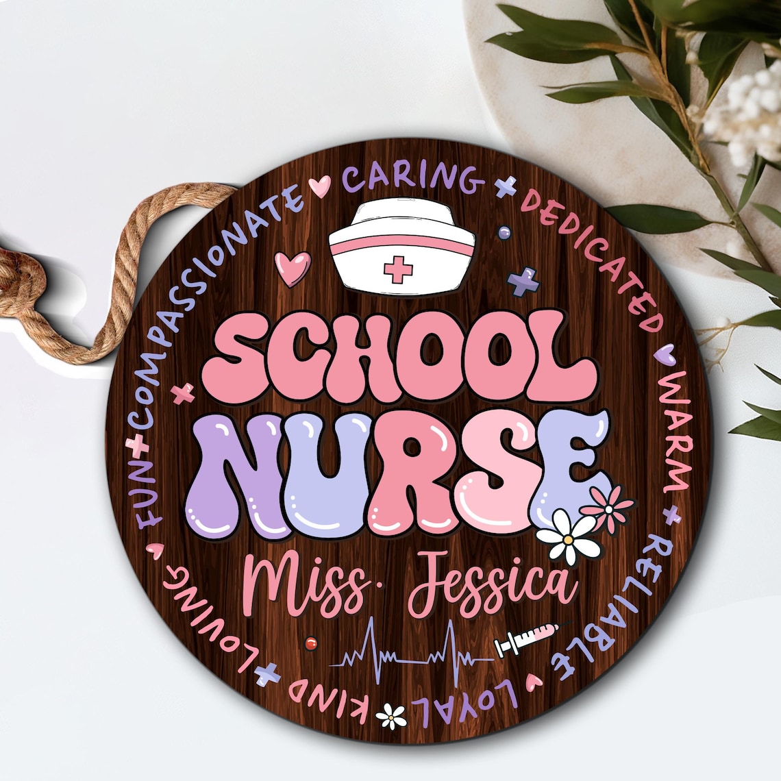 School Nurse Door Sign, School Nurse Gift, Personalized School Nurse ...
