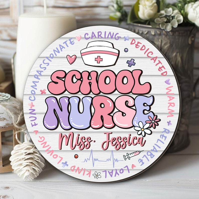 School Nurse Door Sign, School Nurse Gift, Personalized School Nurse ...