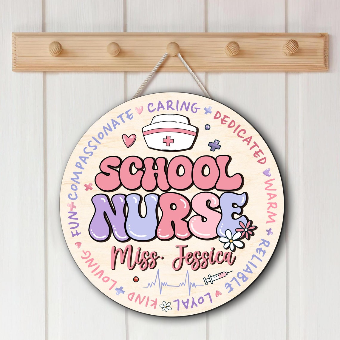 School Nurse Door Sign, School Nurse Gift, Personalized School Nurse ...
