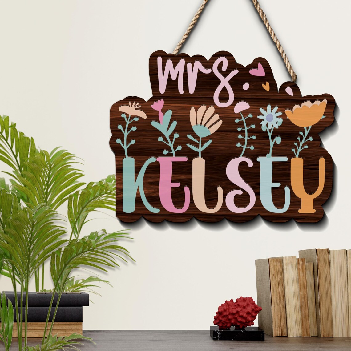 Personalized 3D Teacher Name Sign, 3D Teacher Door Hanger, Teacher ...