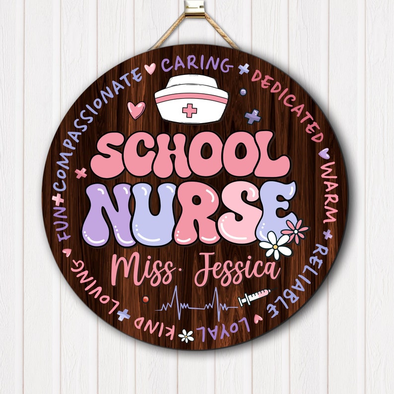School Nurse Door Sign, School Nurse Gift, Personalized School Nurse ...