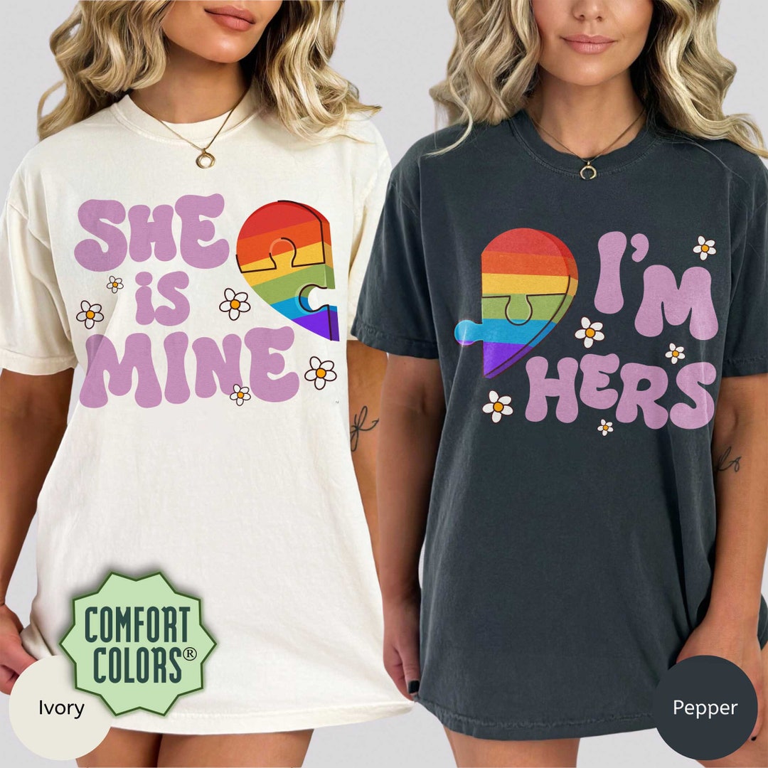 Lesbian Couple Shirts, LGBT Matching Comfort Colors Shirt, Pride Month ...