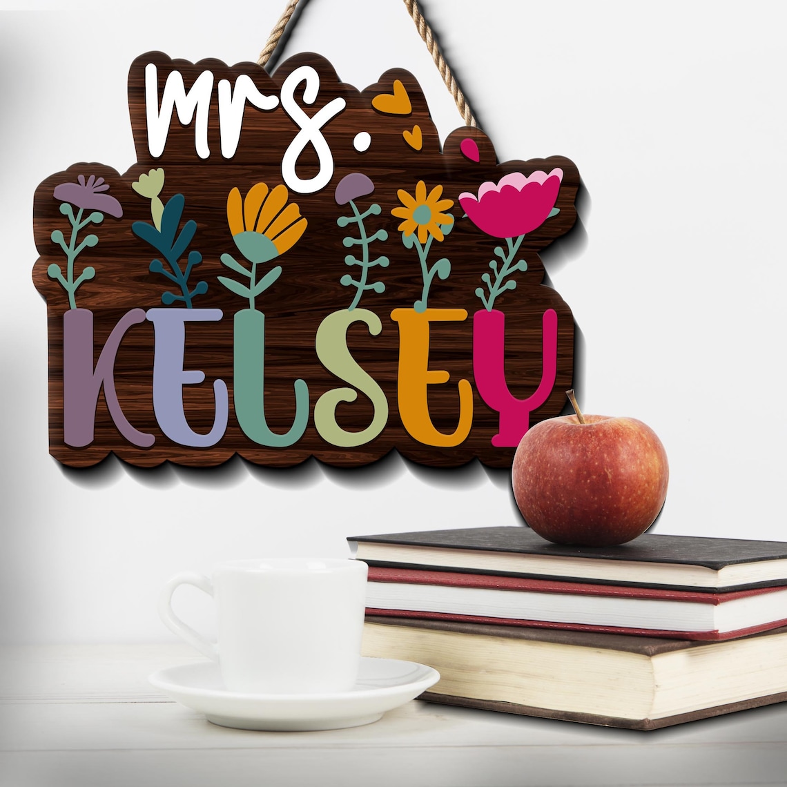 Personalized 3D Teacher Name Sign, 3D Teacher Door Hanger, Teacher ...