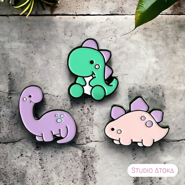 Dinosaur Enamel Pin - Etsy