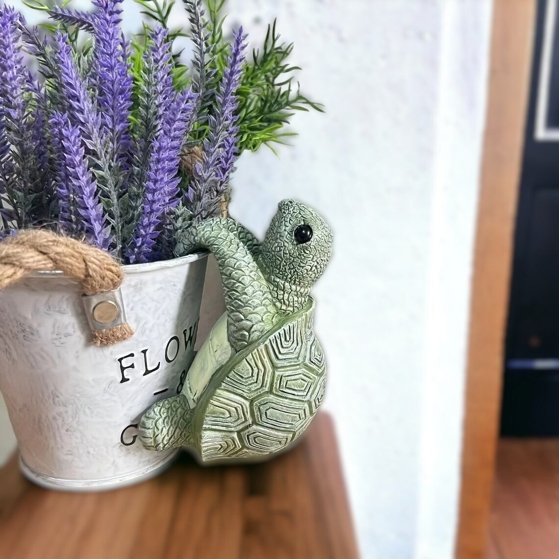 Cute Turtle Outdoor Figurine Resin Turtle Pot Hanger Garden Ornaments ...