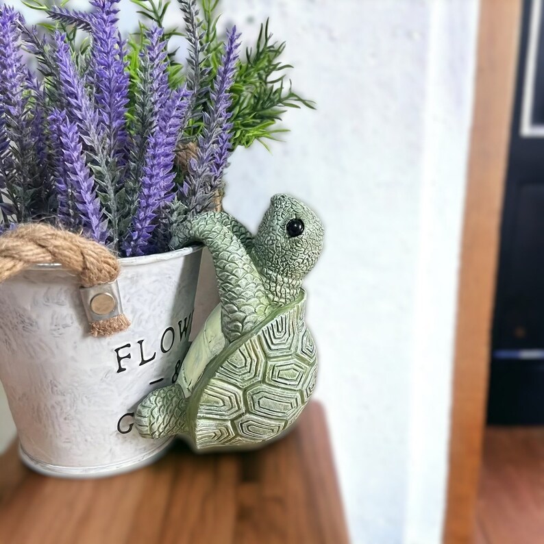 Cute Turtle Outdoor Figurine Resin Turtle Pot Hanger Garden Ornaments ...