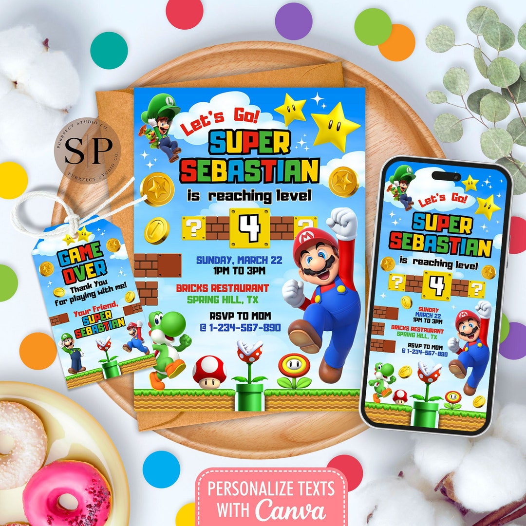 Plantillas de invitación de cumpleaños de Super Kids Boys, conjunto de ...