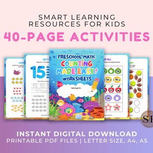 Early Math & Counting Worksheets | Preschool Pre-k Number Tracing ...