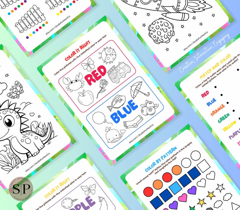Printable Tracing & Coloring Worksheets | Dot-to-dot, Color Recognition ...