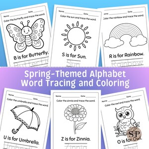 Spring Vocabulary Worksheets Printable Activity PDF, Alphabet Letters ...