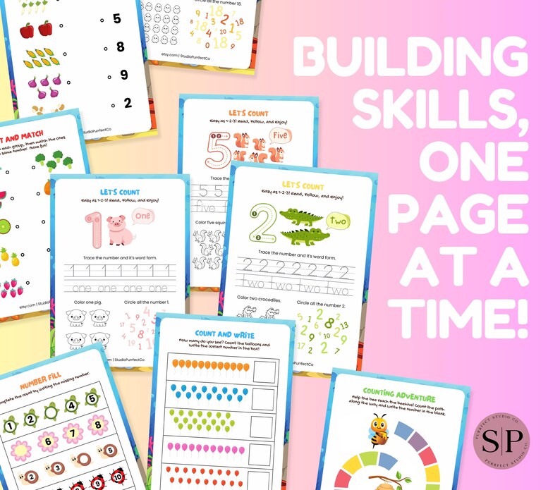 Early Math & Counting Worksheets | Preschool Pre-k Number Tracing ...