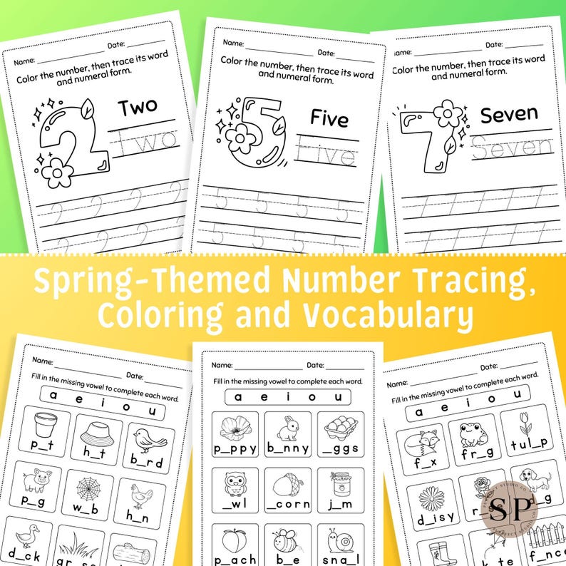 Spring Vocabulary Worksheets Printable Activity PDF, Alphabet Letters ...