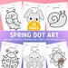 Spring Dot Art Activity Worksheets Printable PDF Pack, Spring Season ...