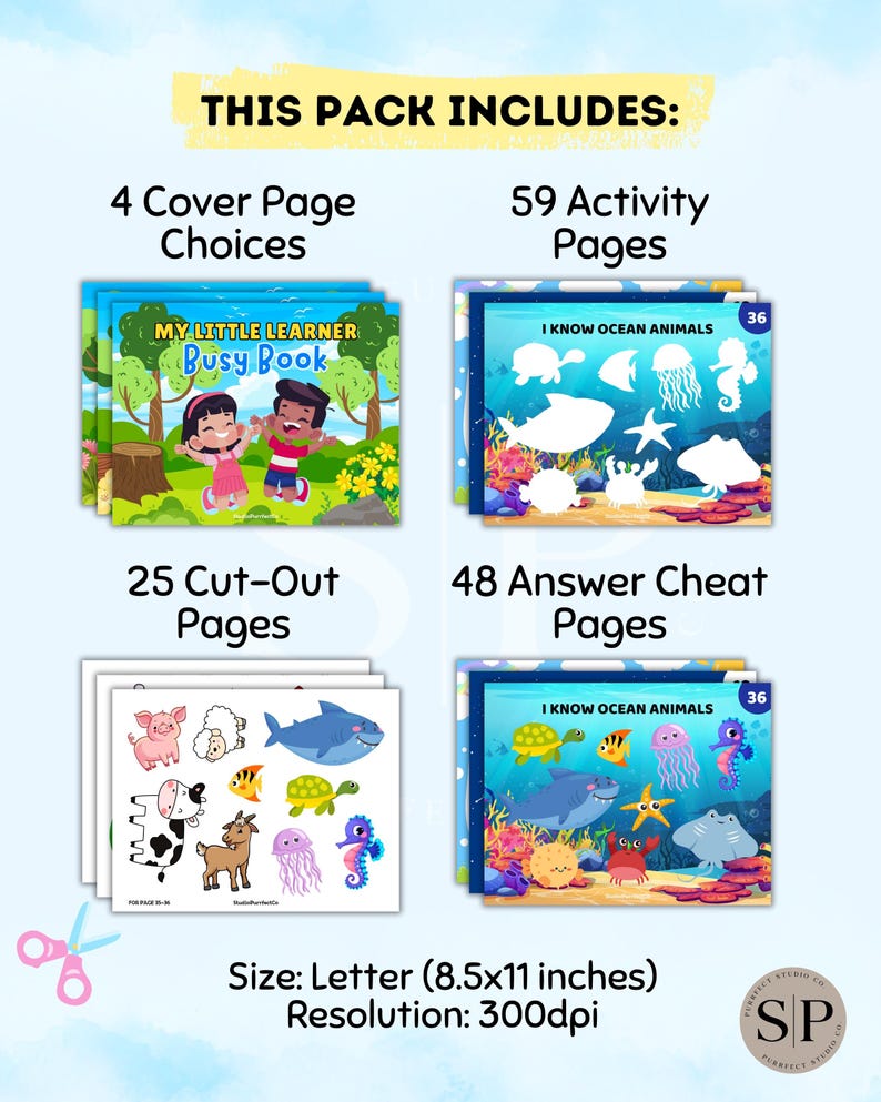 Busy Book Printable for Kids, Preschool Curriculum, Busy Book Activity ...