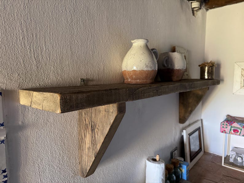 Handmade Reclaimed Barnwood Floating Shelf | Rustic Wall Decor - Etsy