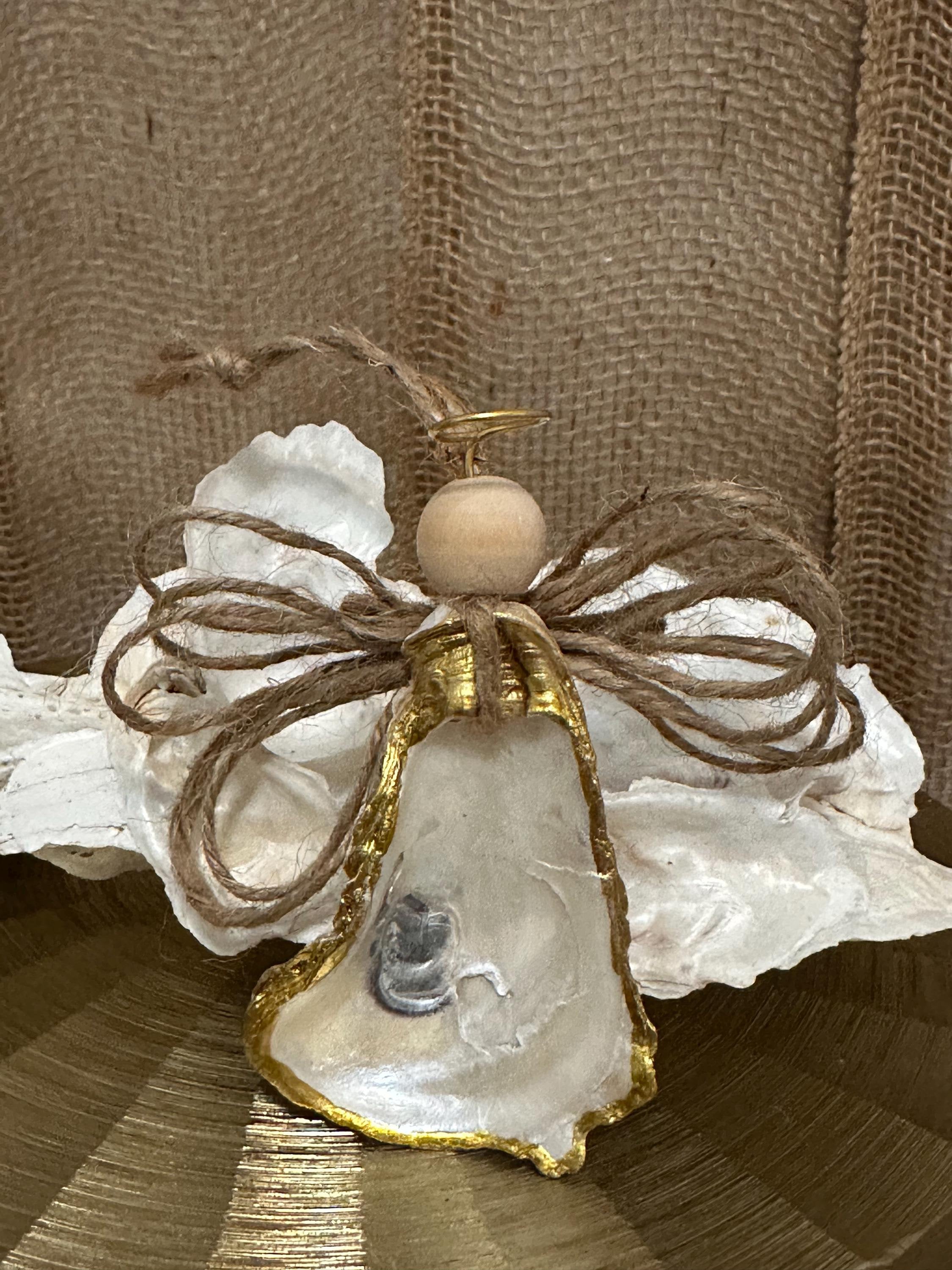 Handmade Oyster Shell Guardian Angel Ornament – Coastal Keepsake - Etsy