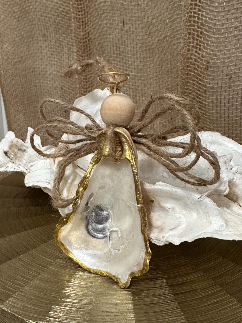 Handmade Oyster Shell Guardian Angel Ornament – Coastal Keepsake - Etsy