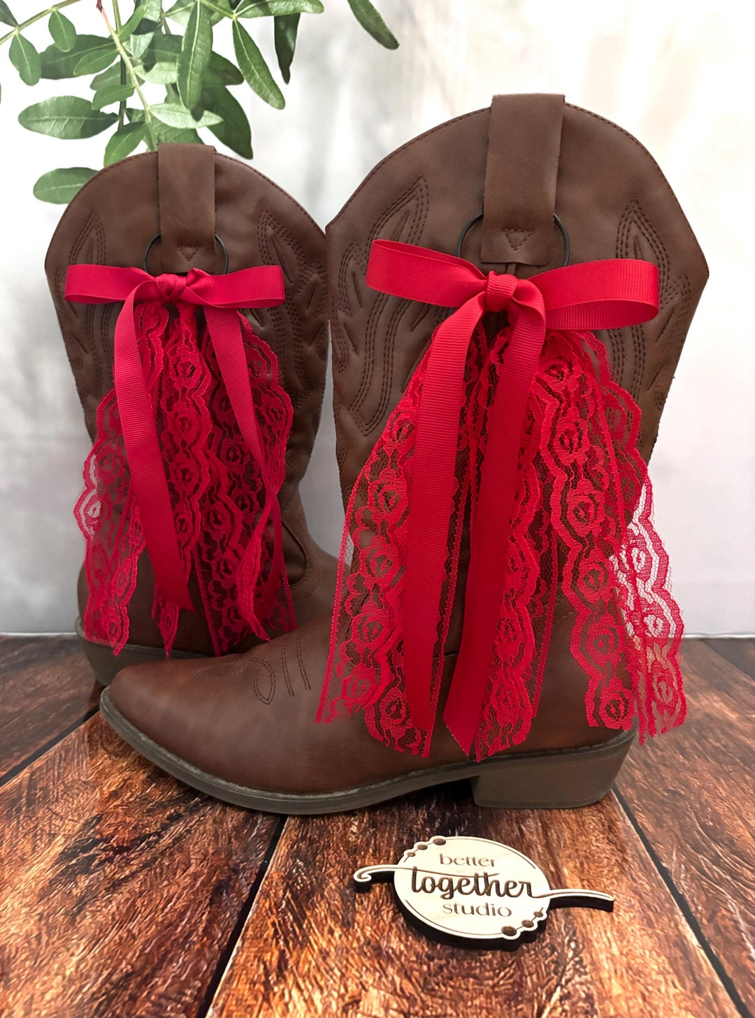 Red Lace Boot Bows, Boot Bows, Lacey Bows for Boots, Pair, Boots, Boot ...