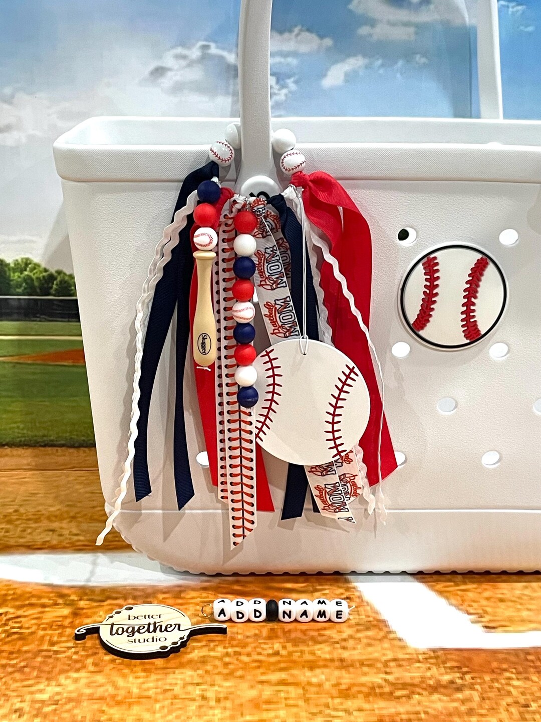 Personalized Baseball Mom Bag Tassel, Baseball Keychain Wristlet ...