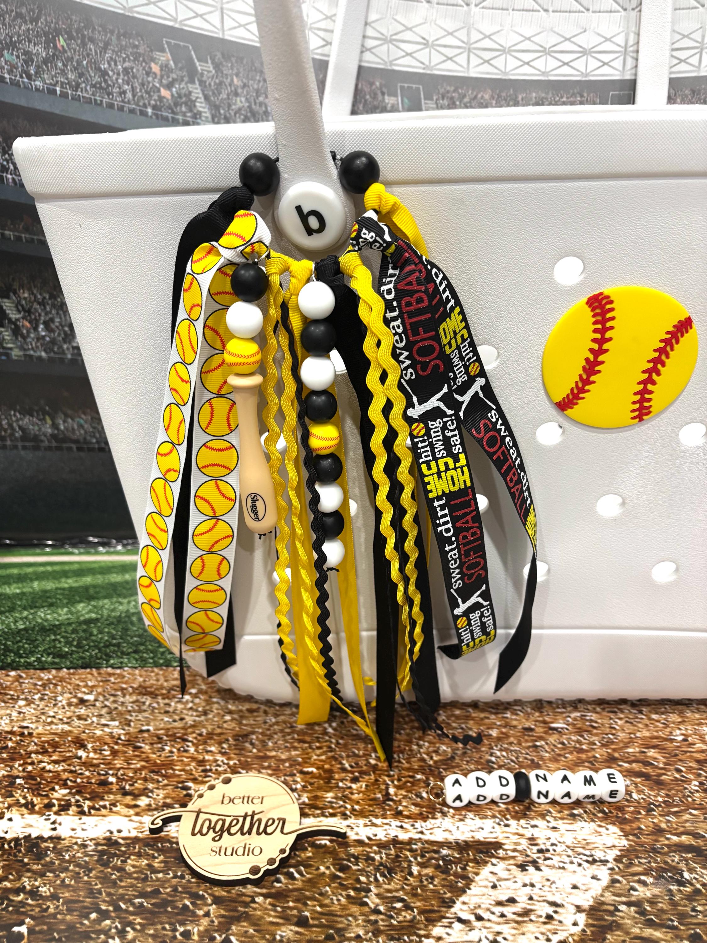 Personalized Softball Player Bag Tag, Softball Mom Bogg Bag Charm ...