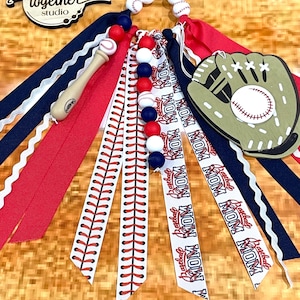 Personalized Baseball Mom Bag Tassel, Baseball Keychain Wristlet ...