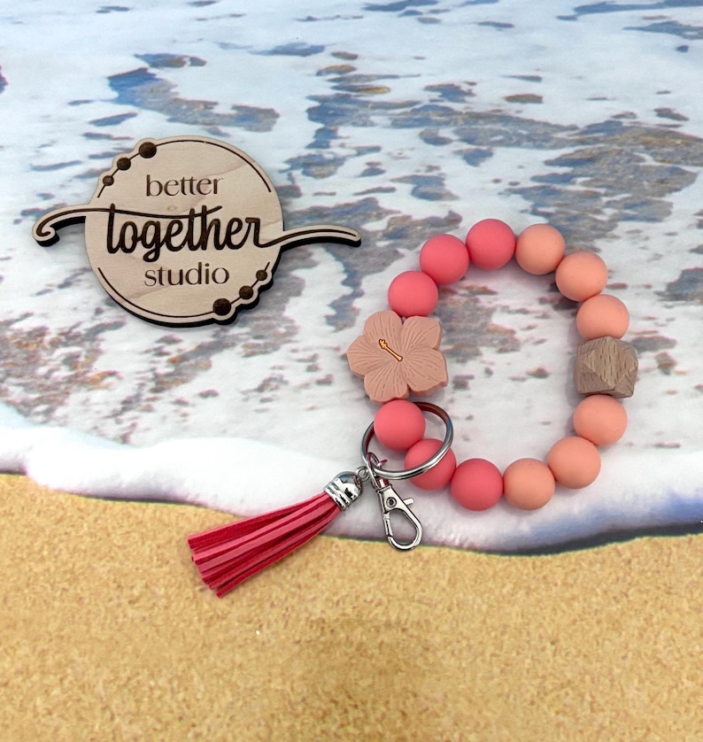 Coral Bogg Bag Tassel, Hibiscus Flower Bogg Bag, Coral Bogg Bag Charm ...