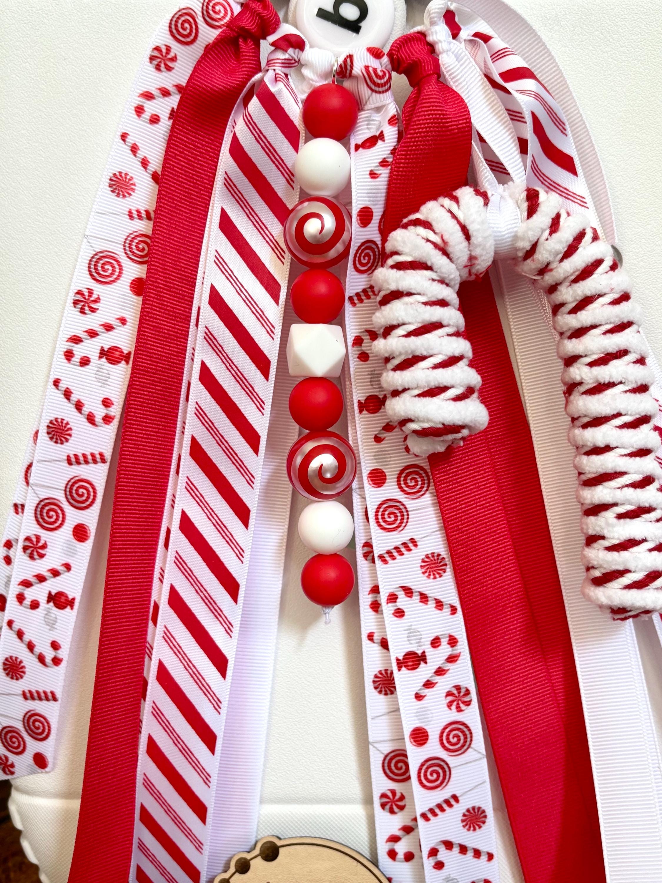 Peppermint Candy Cane Bag Charm, Candy Cane Bogg Bag Tassel, Christmas ...