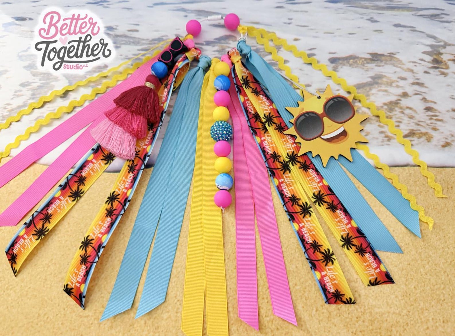 Sunglasses Beach Bogg Bag Charm, Lifes a Beach Bogg Bag Charm, Pool Bag ...